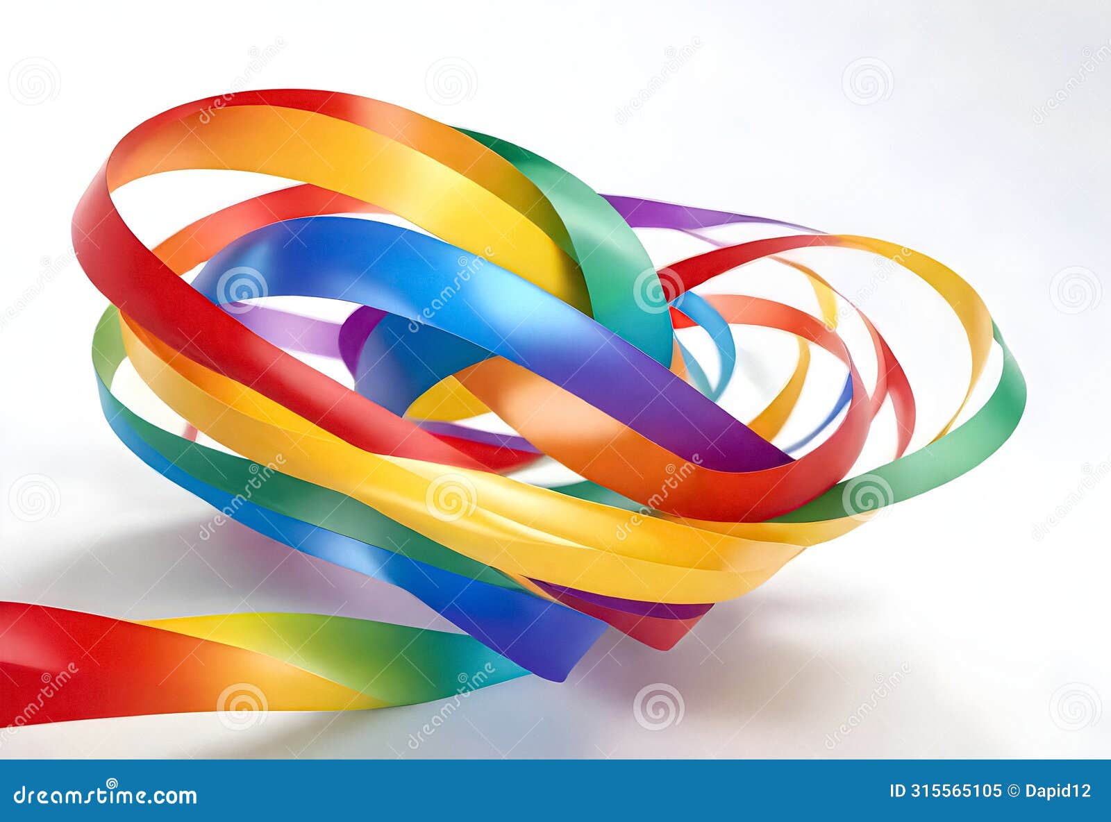 A Rainbow Colored Ribbon is Wrapped Around a Heart Stock Illustration ...