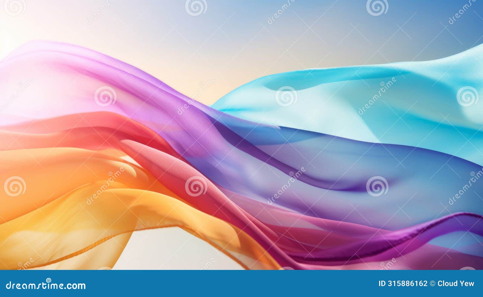 A Rainbow-colored Scarf Blowing in the Wind Stock Illustration ...