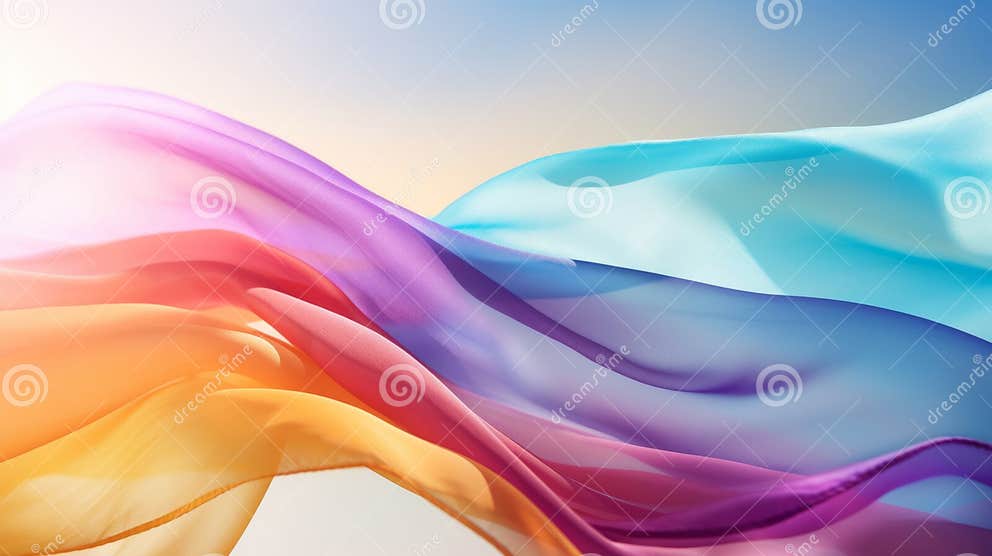 A Rainbow-colored Scarf Blowing in the Wind Stock Illustration ...