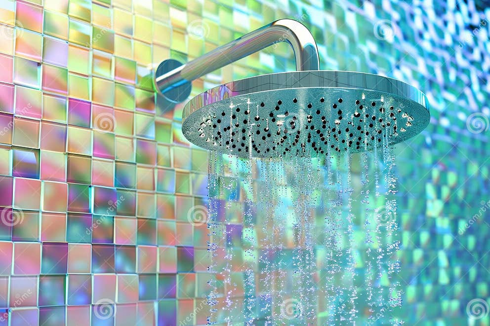 Rainbow Colored Shower Head is Spraying Water with Generative AI Stock ...