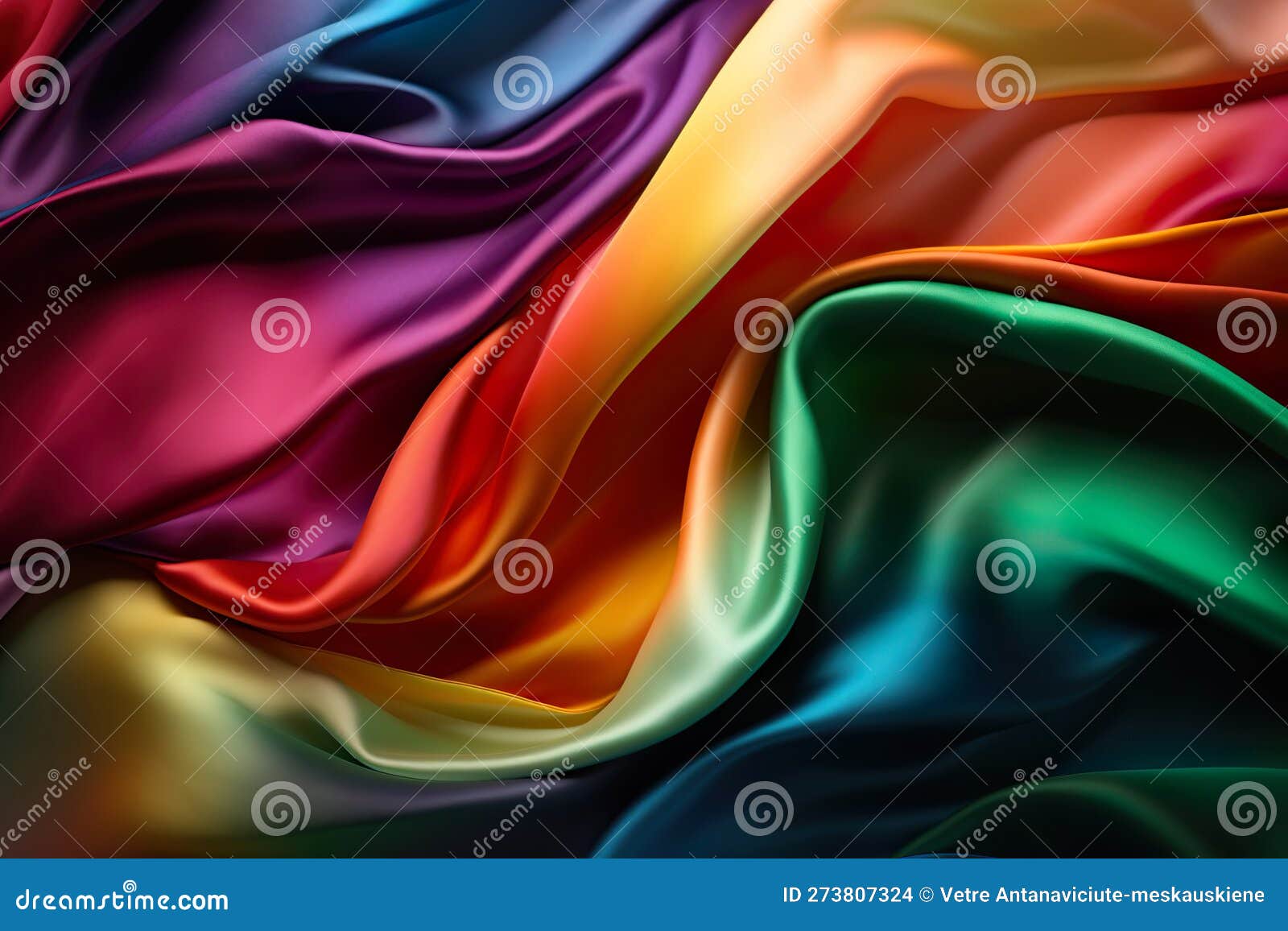 Rainbow Colored Silk Satin Background. Generative Ai. Stock ...
