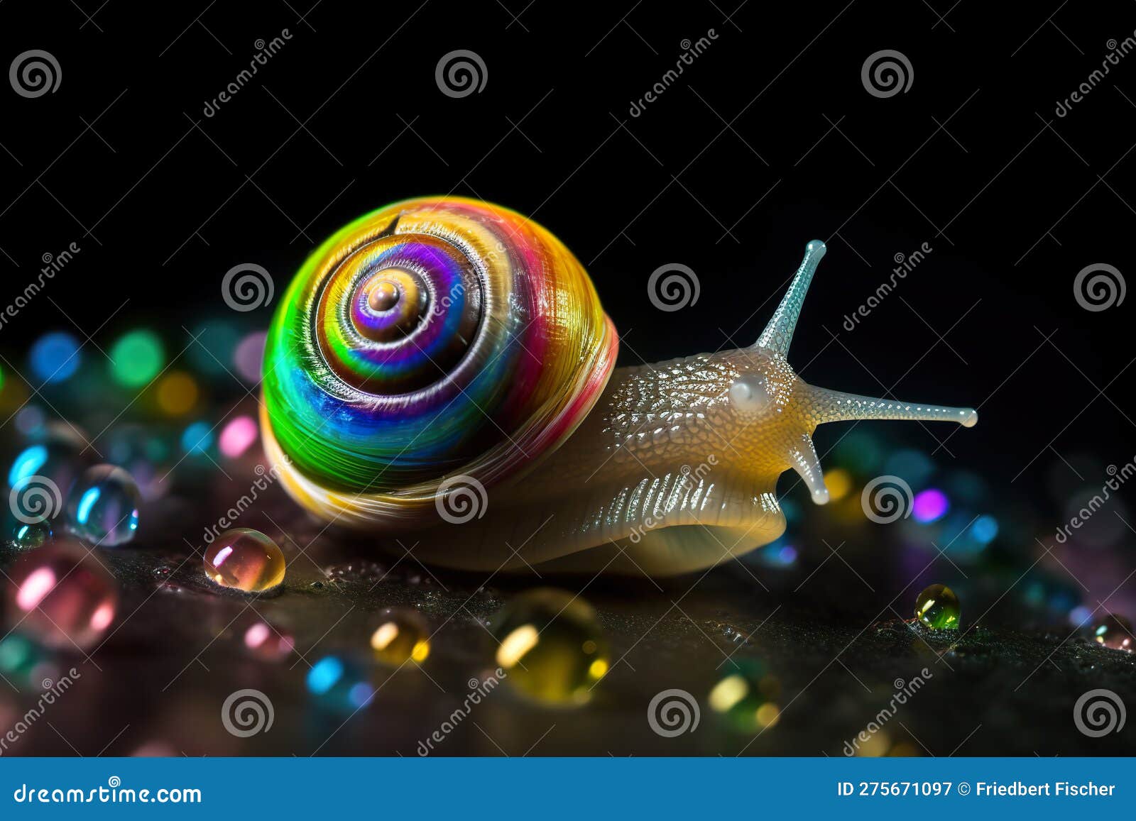 Rainbow Colored Snail, Small Multicolor Decorative Figurine, AI ...