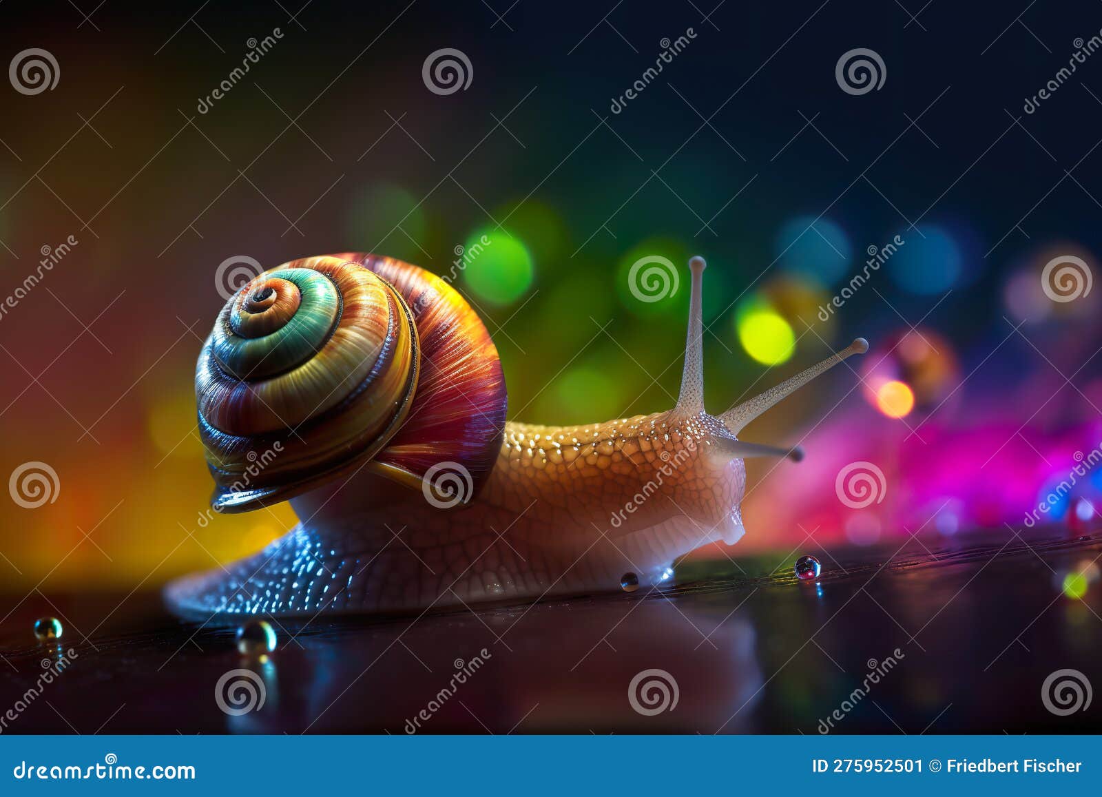 Rainbow Colored Snail, Small Multicolor Decorative Figurine, AI ...
