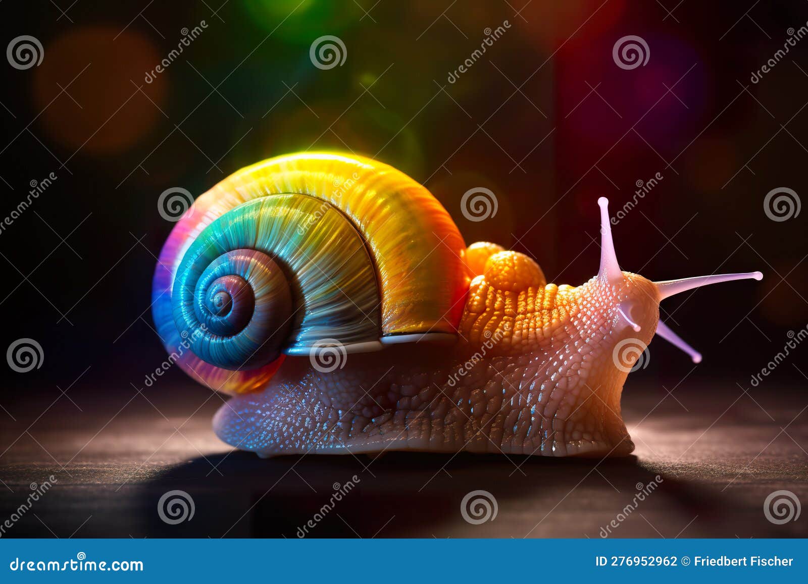 Rainbow Colored Snail, Small Multicolor Decorative Figurine, AI ...