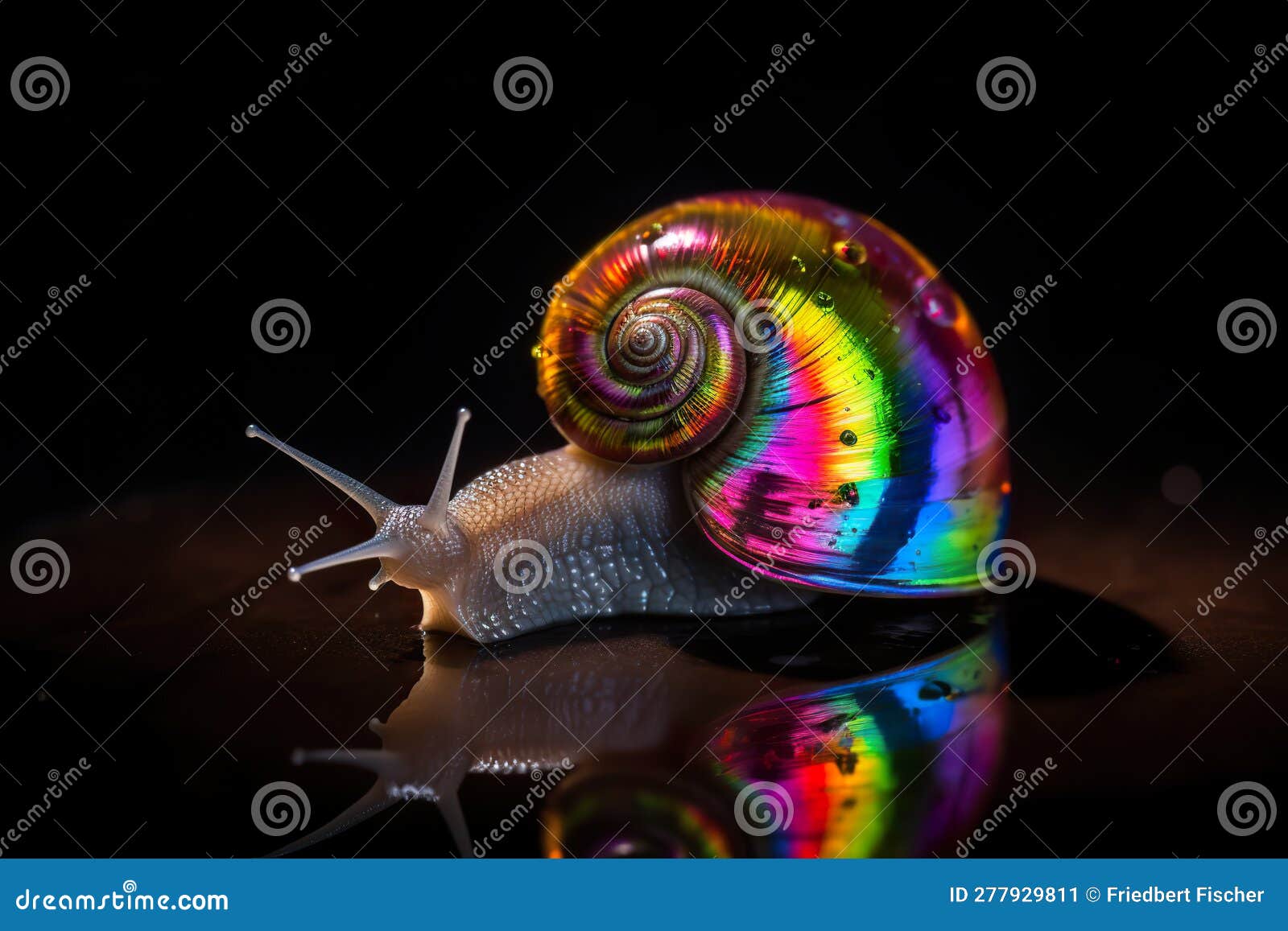 Rainbow Colored Snail, Small Multicolor Decorative Figurine, AI ...