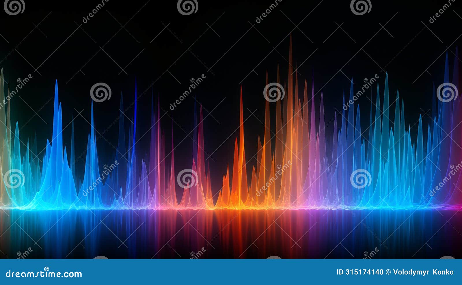 Rainbow Colored Sound Wave on Black Background Stock Photo - Image of ...