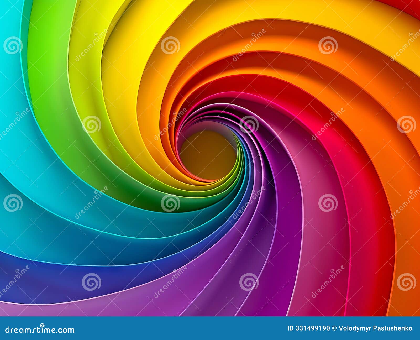 A Rainbow Colored Spiral Design on a White Background Stock Photo ...