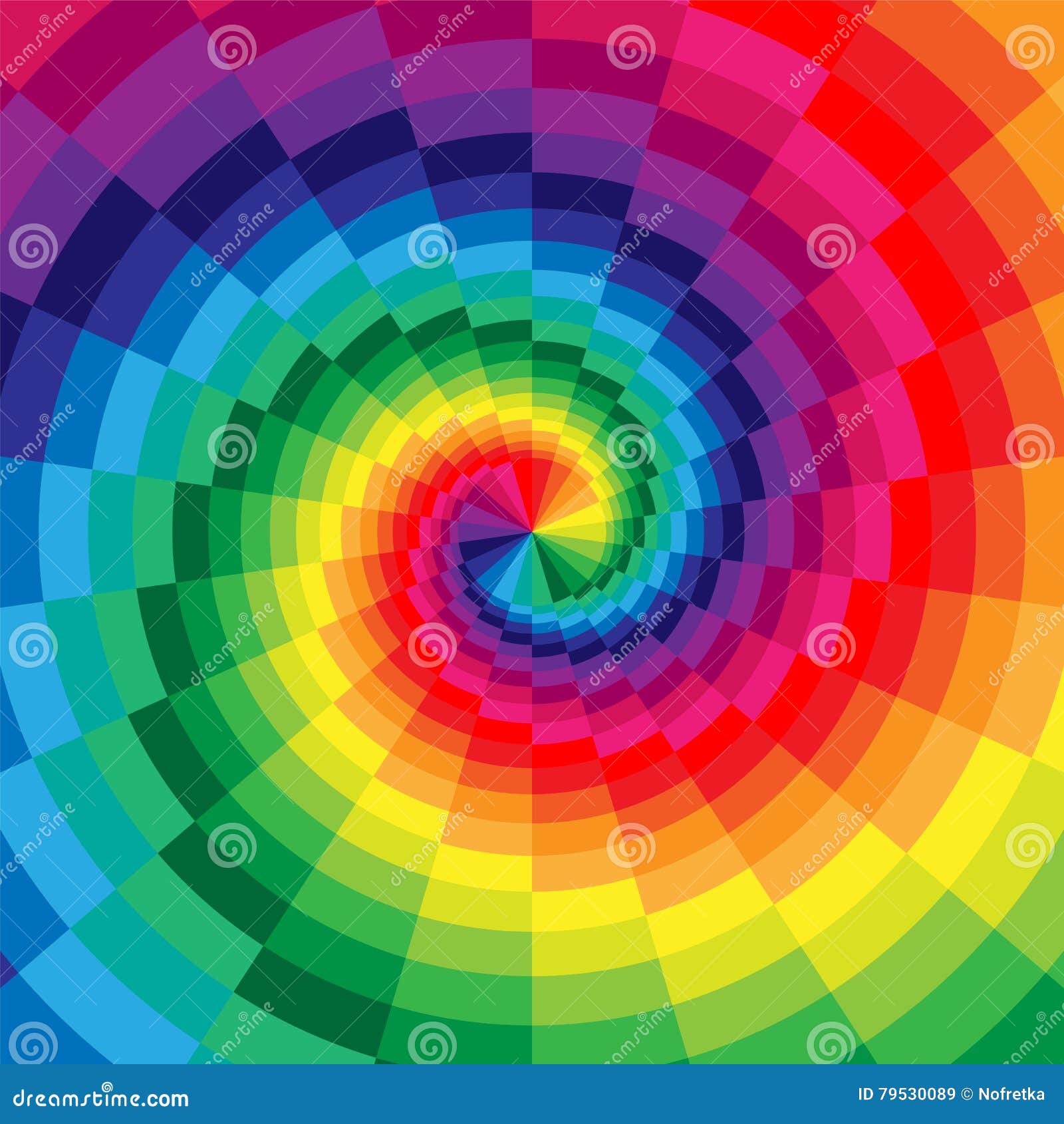 Rainbow Colored Spirals of the Rectangles Radial Expanding from the ...