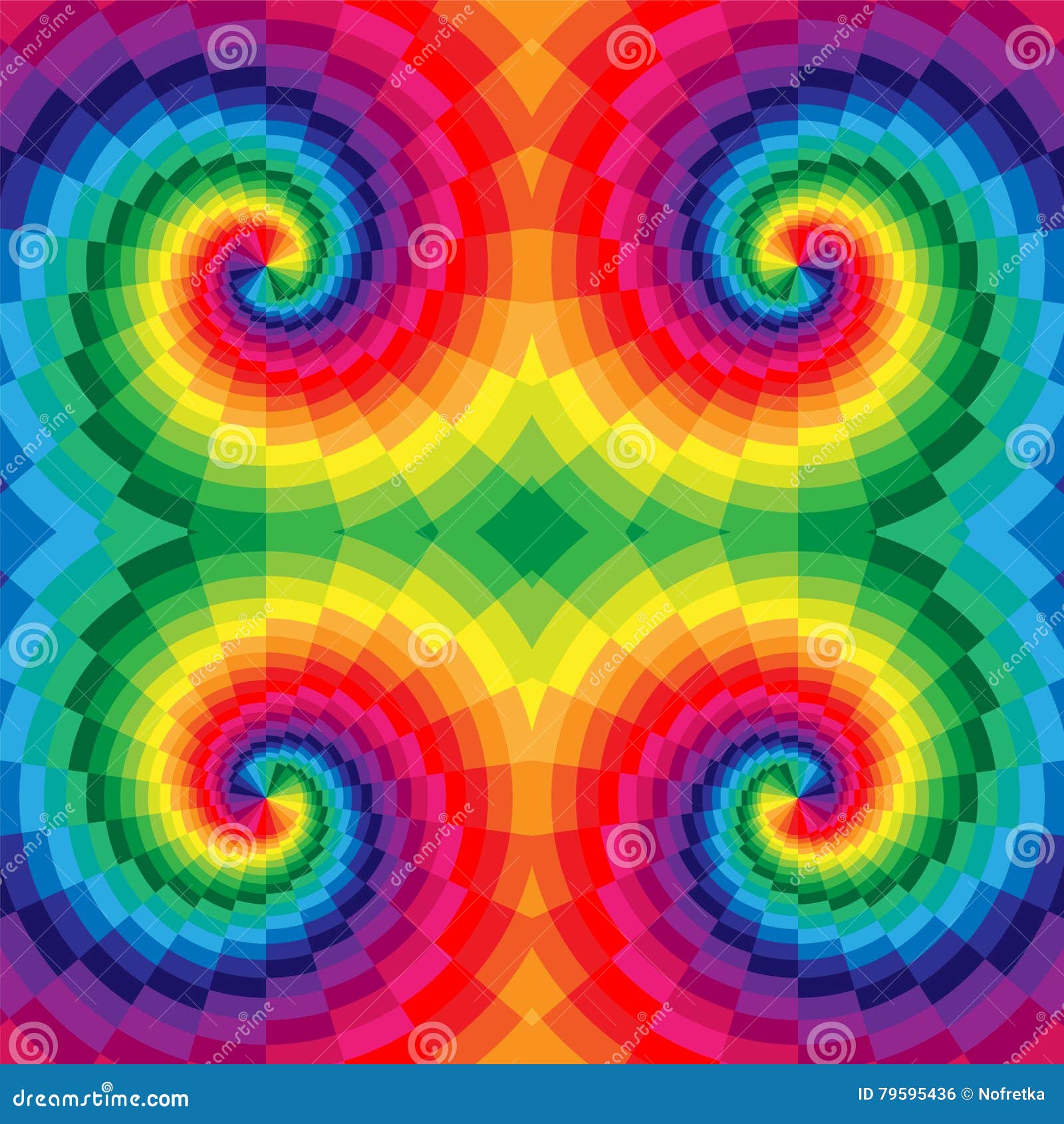 Rainbow Colored Spirals of the Rectangles Radial Expanding from the ...