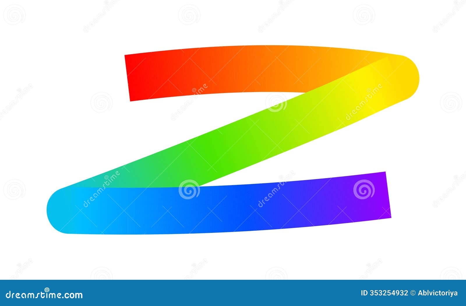 Rainbow-colored Squiggle. Cool Multicolored Squiggle Isolated on White ...