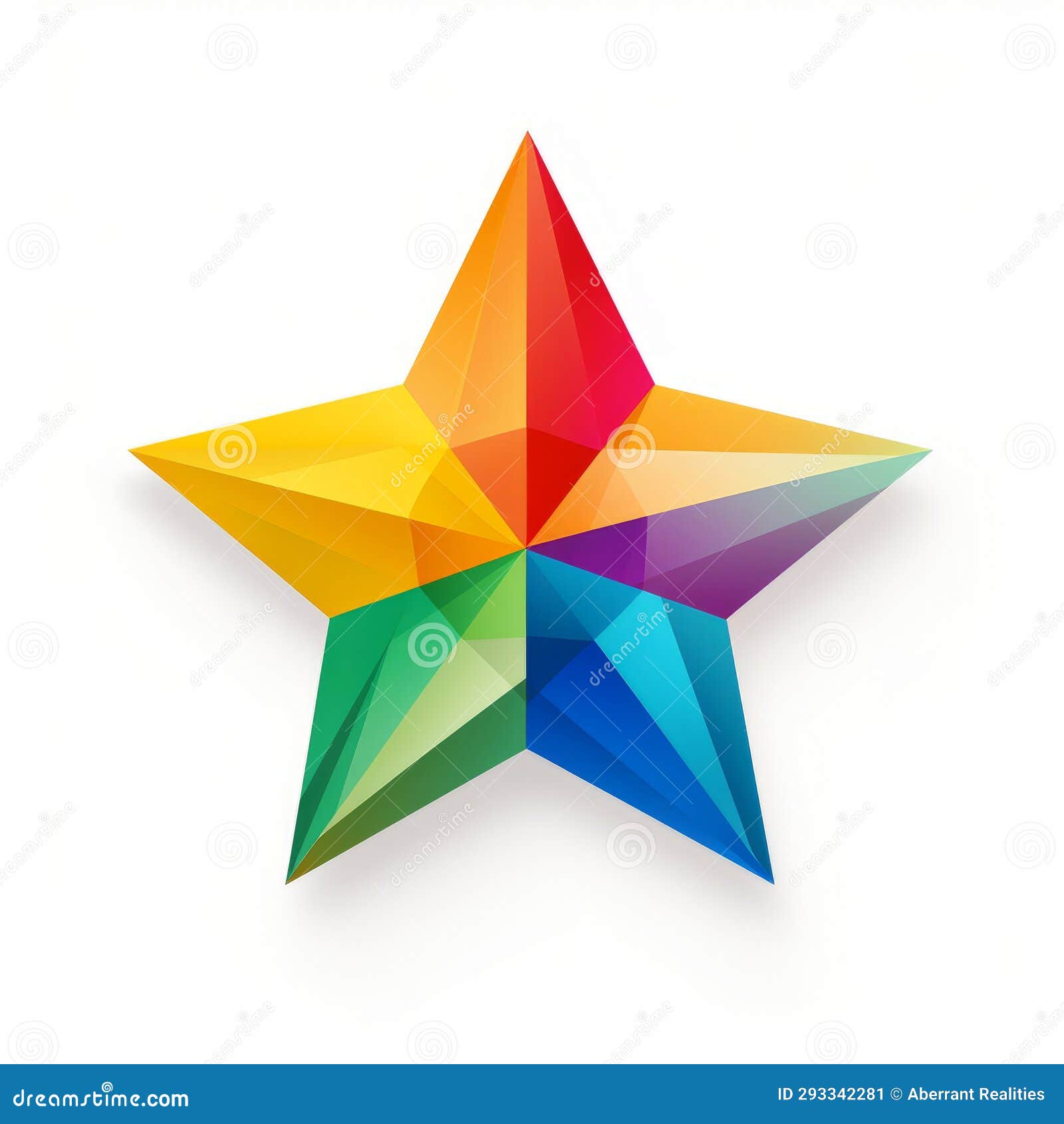 A Rainbow Colored Star on a White Background Stock Illustration ...
