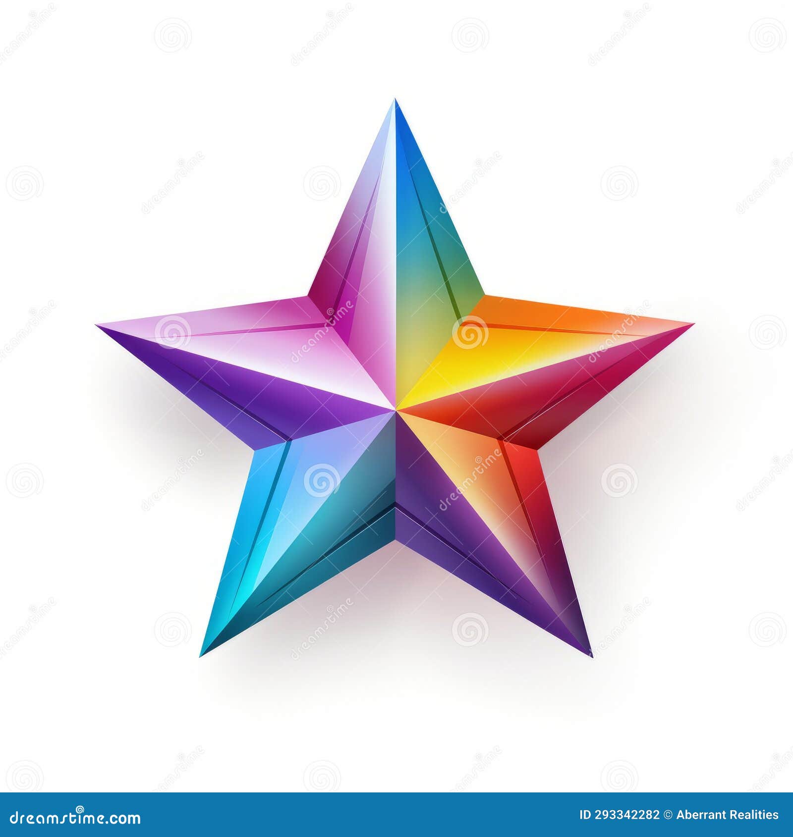 A Rainbow Colored Star on a White Background Stock Illustration ...