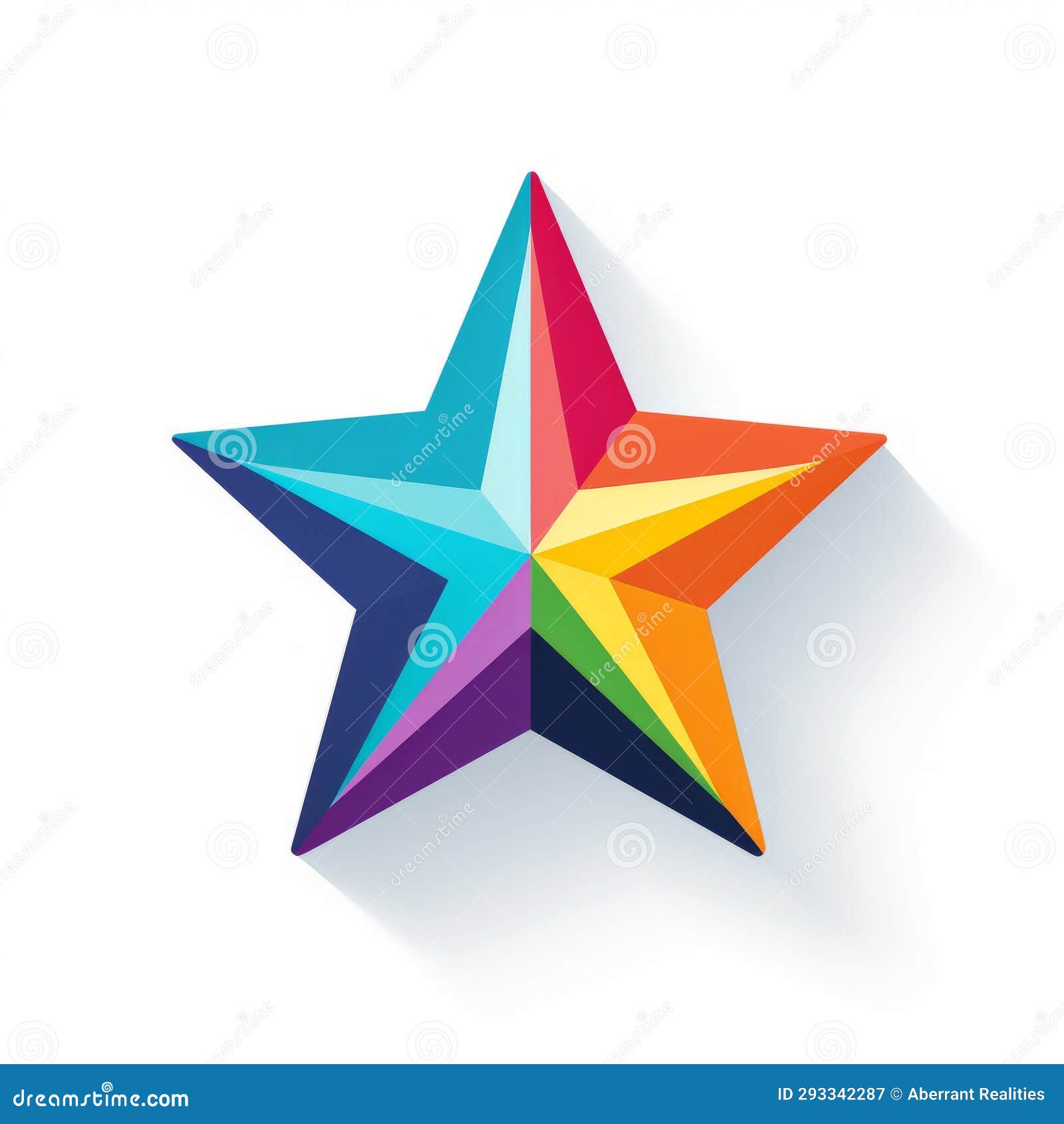 A Rainbow Colored Star on a White Background Stock Illustration ...