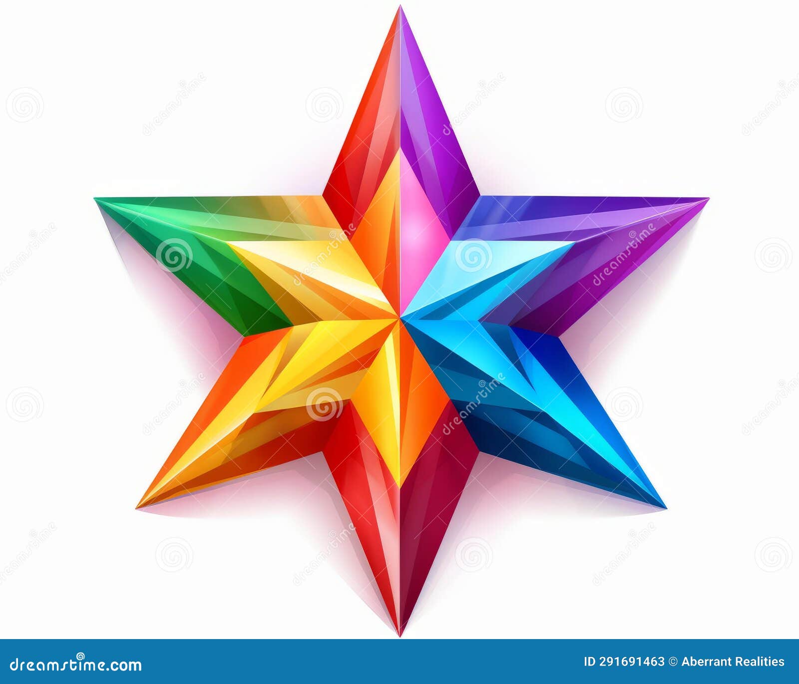 A Rainbow Colored Star on a White Background Stock Image - Image of ...
