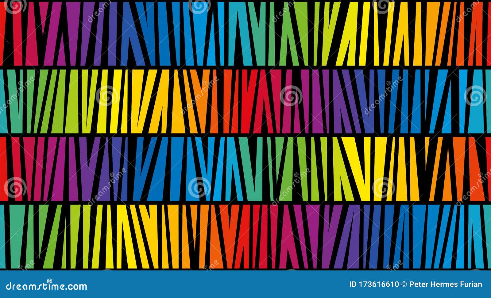 Rainbow Colored Striped Pattern Seamless Black Background Stock Vector ...