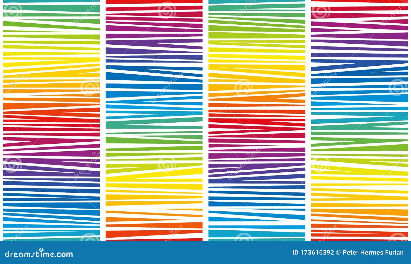 Rainbow Colored Striped Pattern Seamless White Background Stock Vector ...