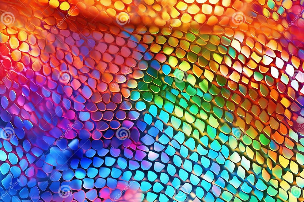 A Rainbow Colored Surface with Shiny Scale Stock Image - Image of ...