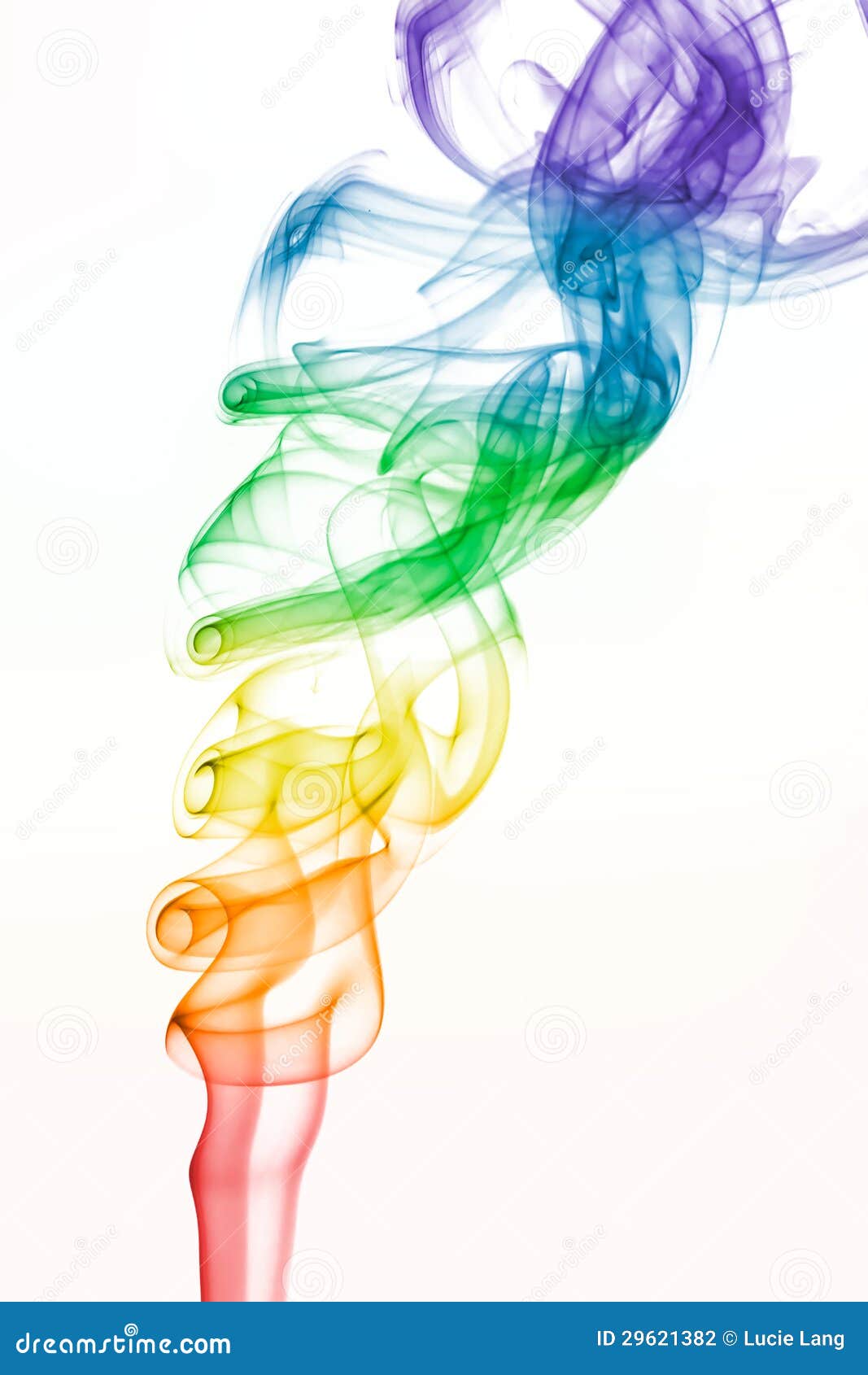 Rainbow Colored Swirling Smoke Pattern on White Stock Photo - Image of ...