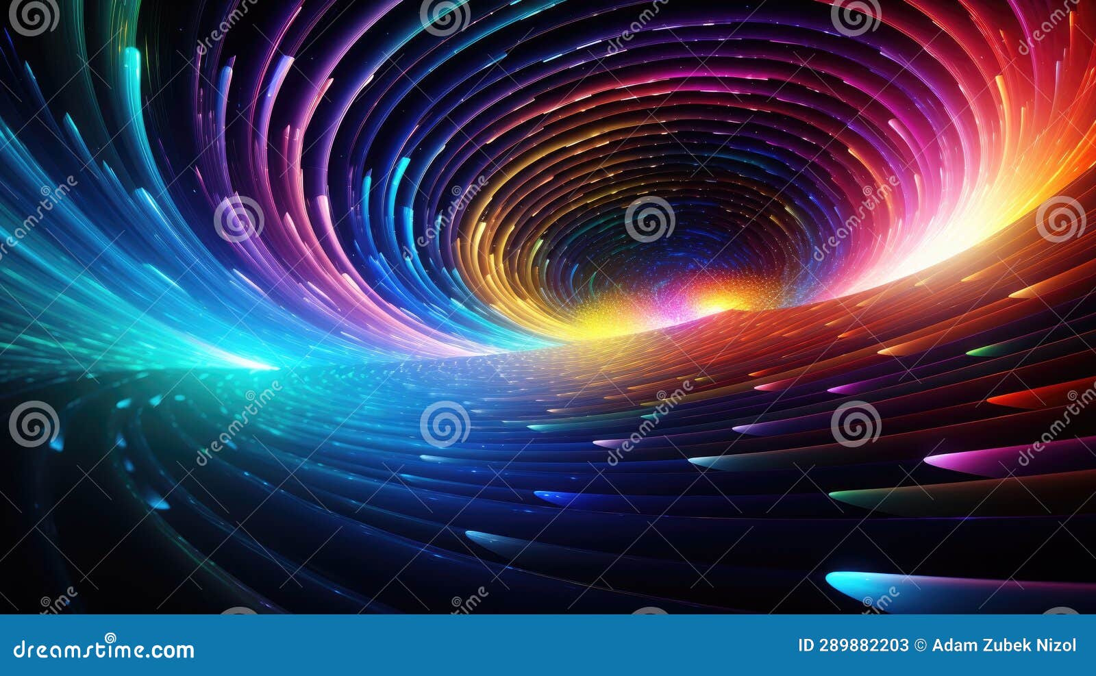 A Rainbow Colored Swirls of Light Stock Illustration - Illustration of ...