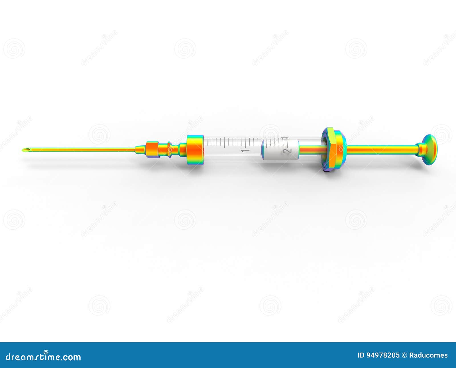 Rainbow colored syringe stock illustration. Illustration of dose - 94978205
