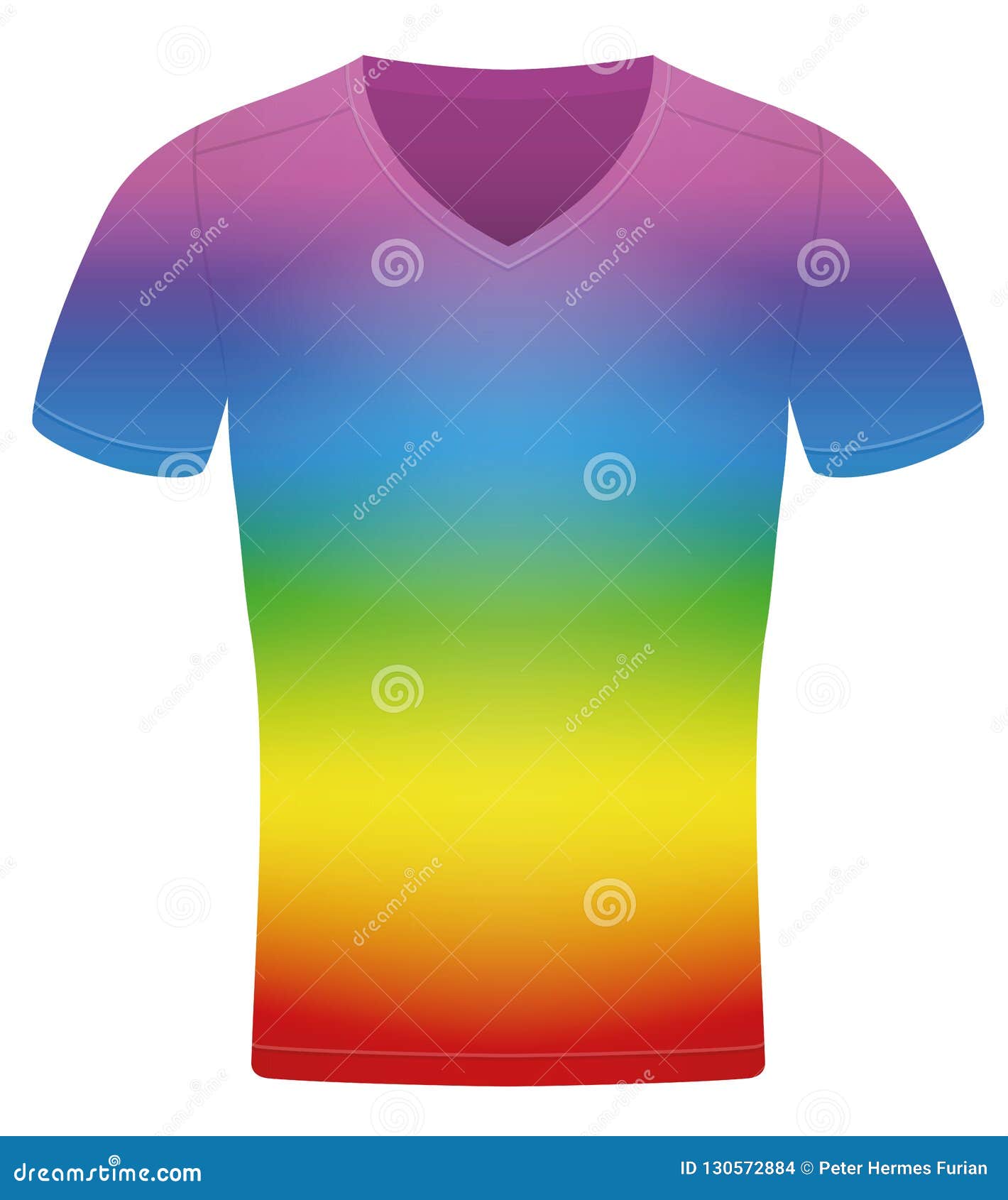 Rainbow Colored T Shirt stock vector. Illustration of fitting - 130572884