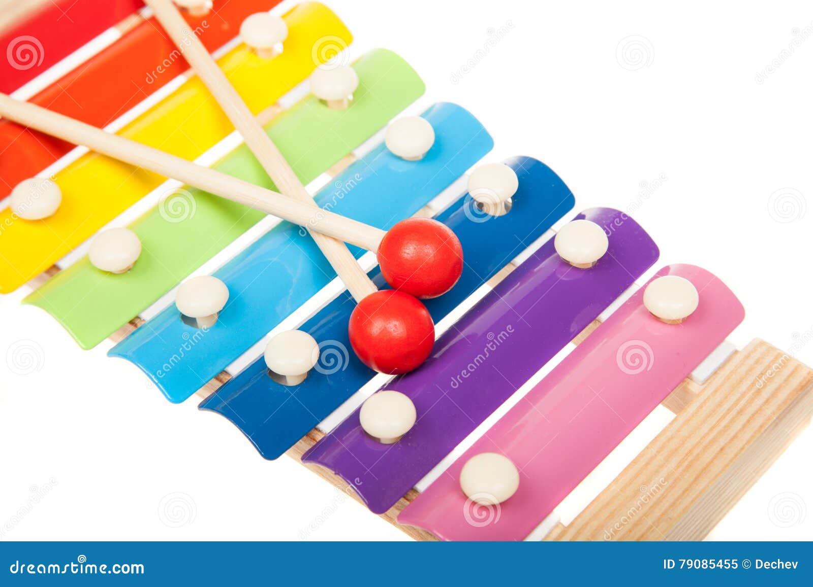 Rainbow Colored Toy Xylophone, Isolated on White Stock Image - Image of ...