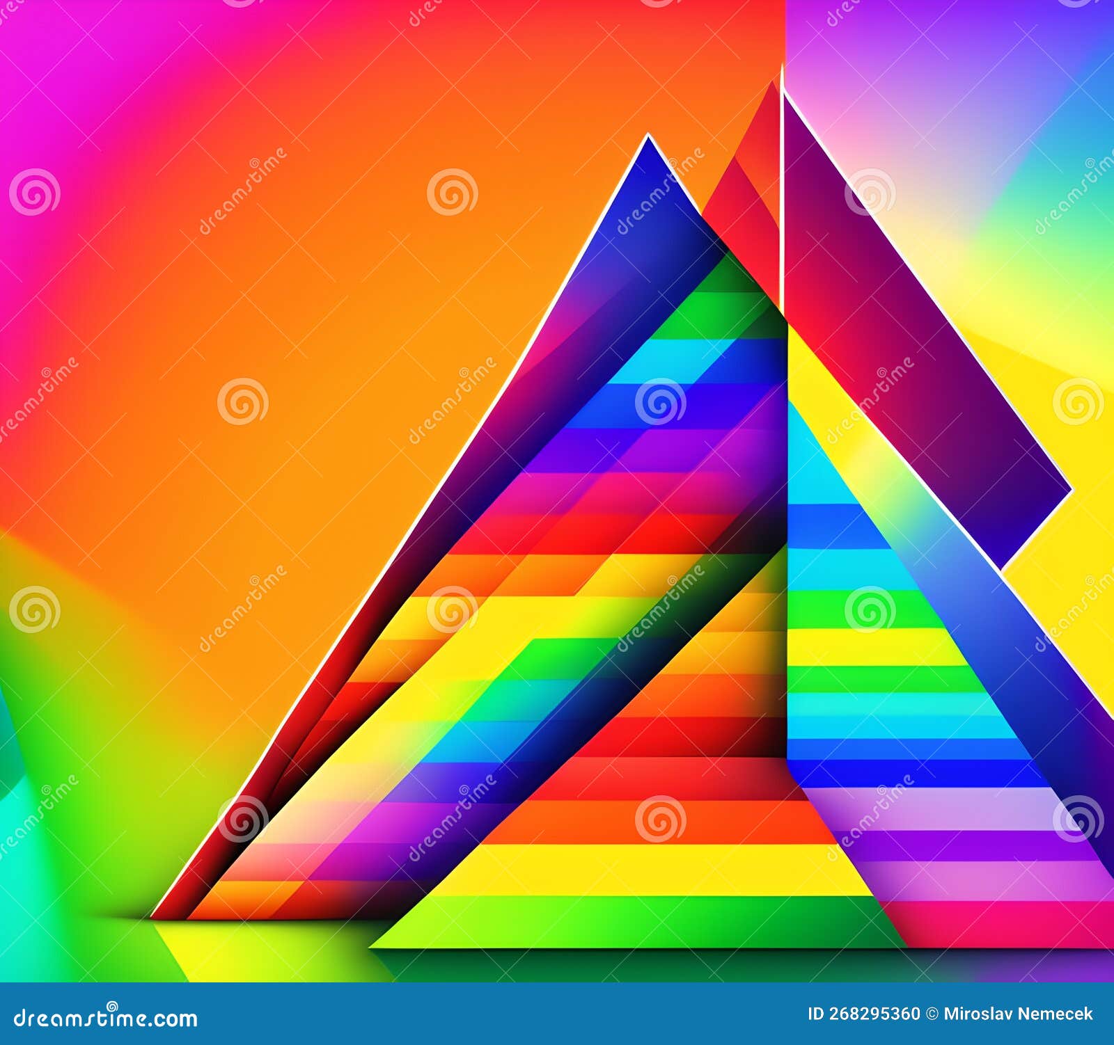 Rainbow Colored Triangle Background, Generative AI Illustration Stock ...