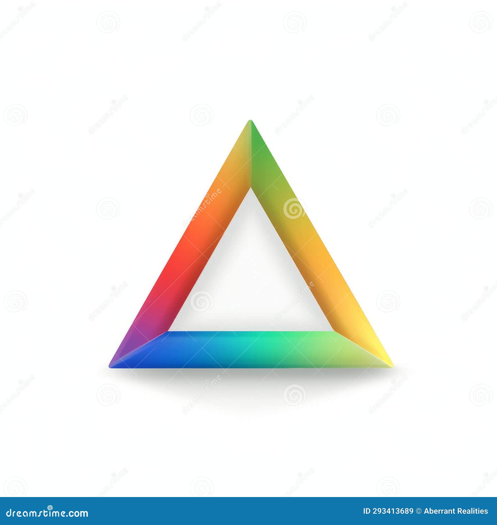A Rainbow Colored Triangle on a White Background Stock Illustration ...