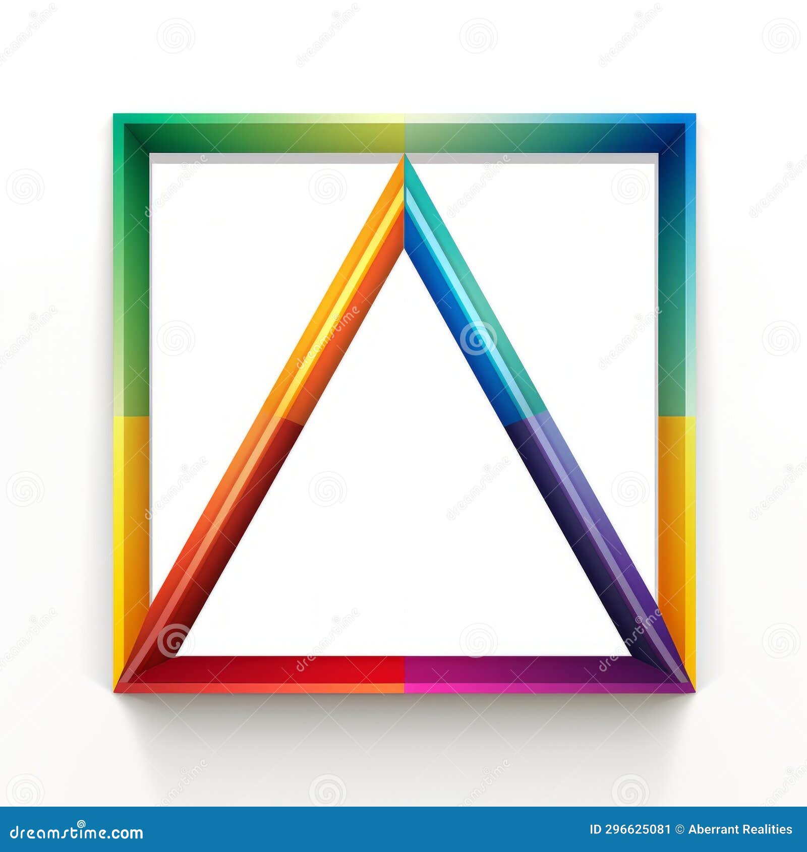 A Rainbow Colored Triangle on a White Background Stock Illustration ...