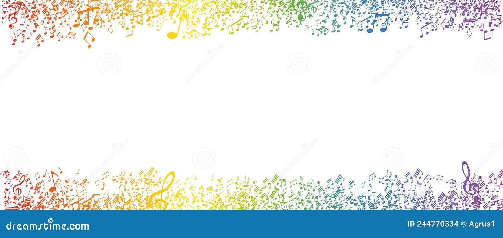Rainbow Colored Vector Sheet Music - Musical Notes Frame on Transparent ...