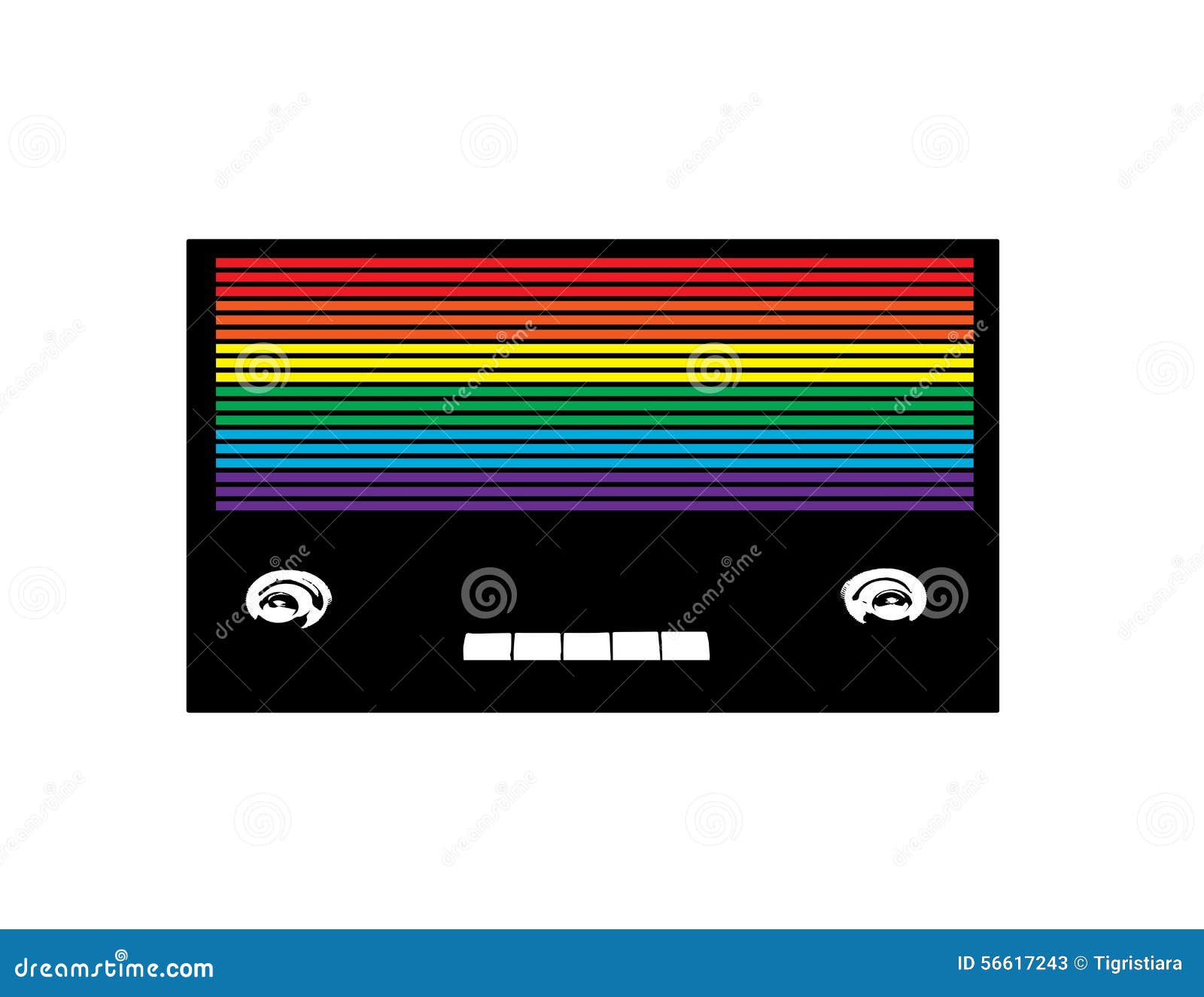 Rainbow Colored Vintage Radio Stock Illustration - Illustration of ...