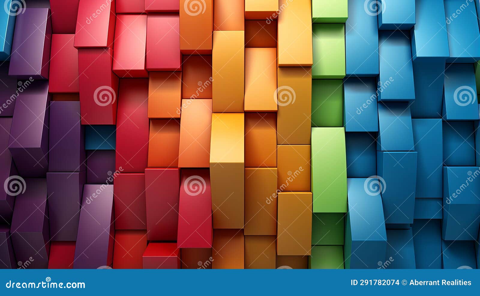 A Rainbow Colored Wall with Many Different Colored Blocks Stock ...