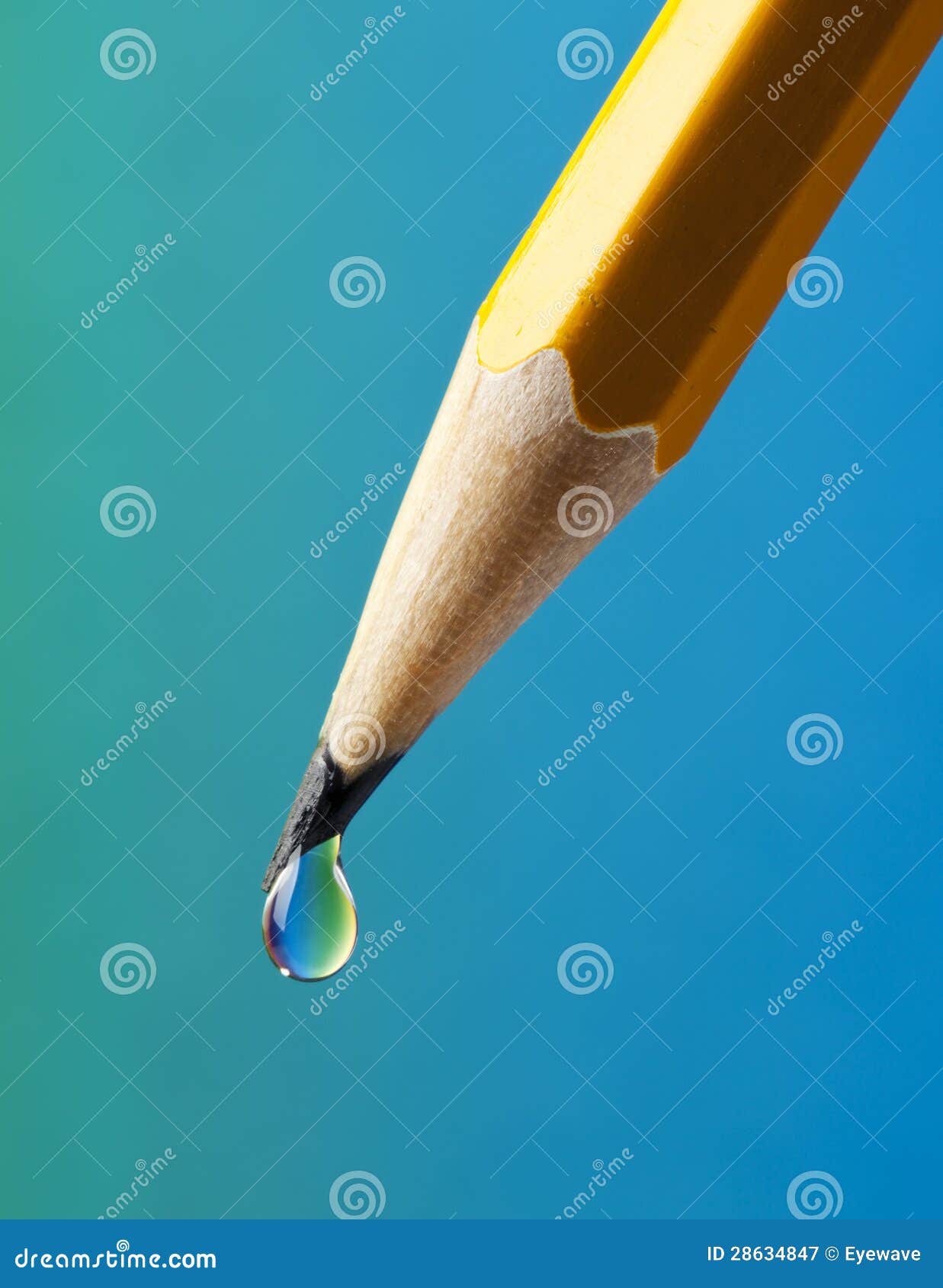 Rainbow Colored Water Drop on Pencil Tip Stock Image - Image of ...