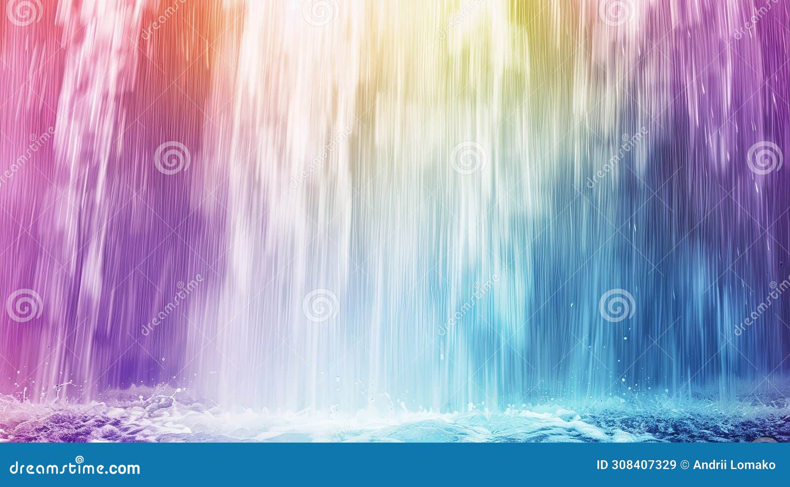 Rainbow-Colored Waterfall Cascading Down in Nature Stock Image - Image ...