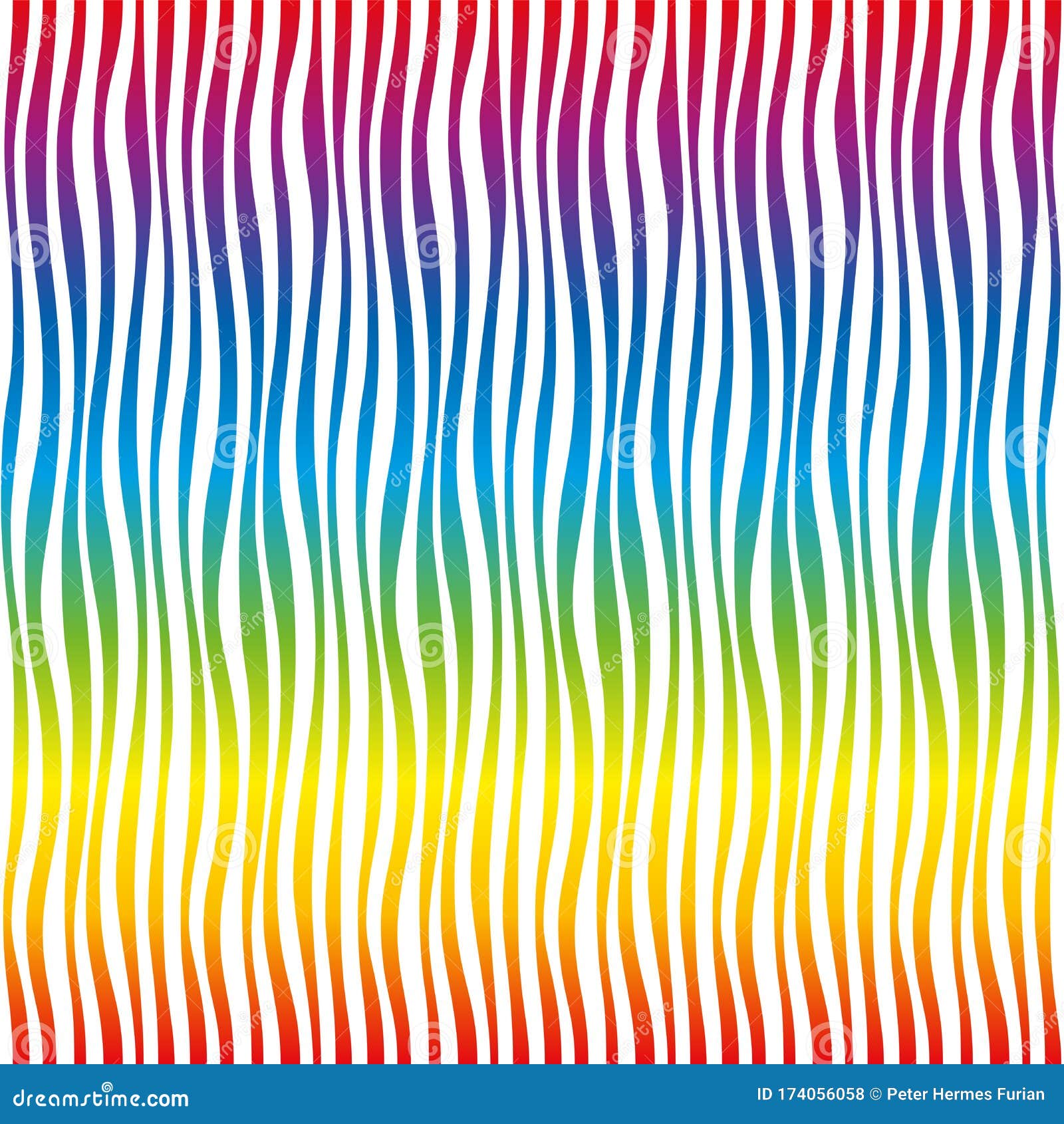 Rainbow Colored Wave Pattern White Background Stock Vector ...