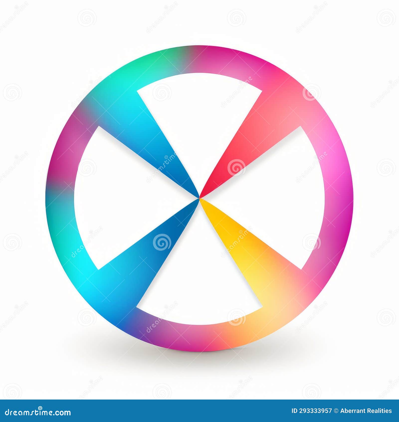A Rainbow Colored Wheel with a White Background Stock Illustration ...
