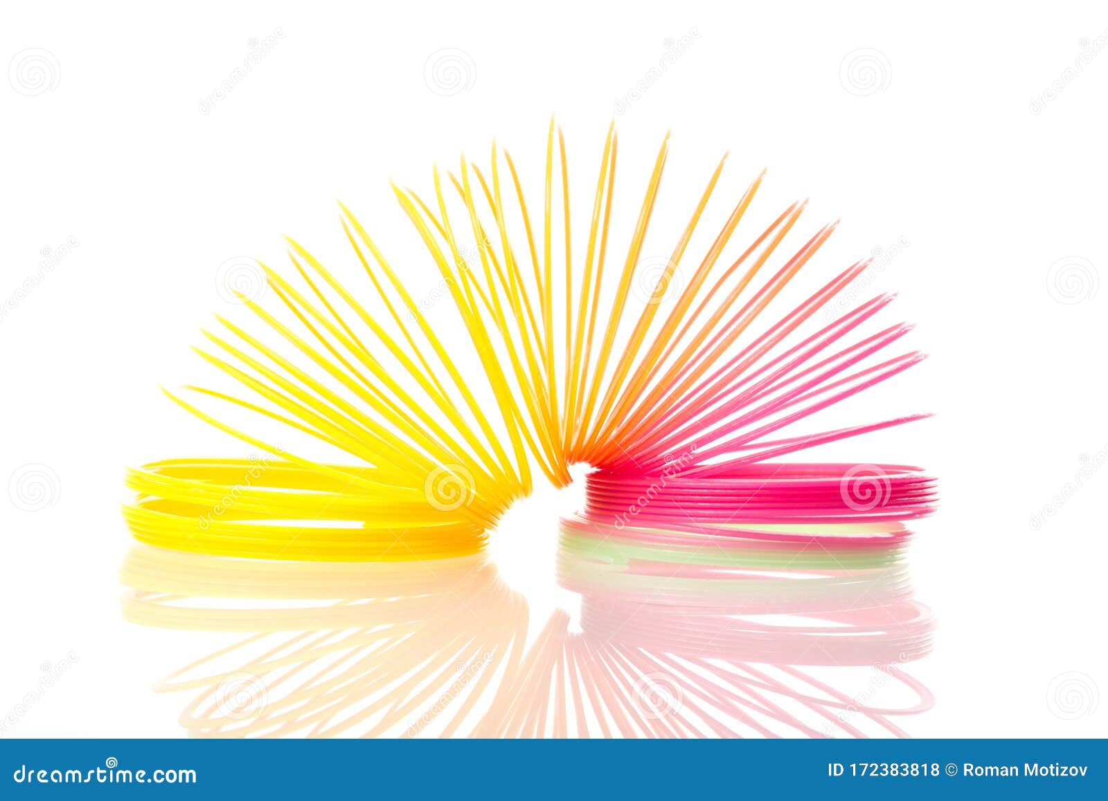 Rainbow Colored Wire Spiral Toy on White Background Editorial Stock ...