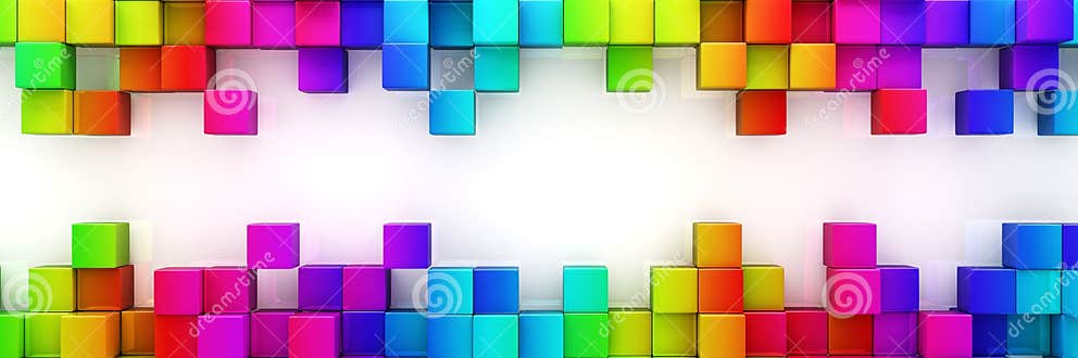 Rainbow of Colorful Blocks Abstract Background Stock Illustration ...