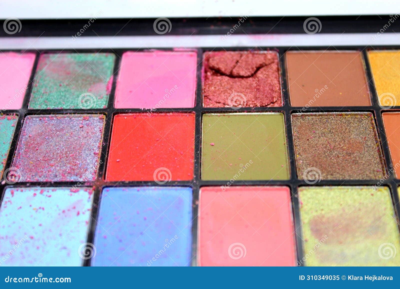 Rainbow Colorful Colored Eyes Shadow Broken Stock Image - Image of ...