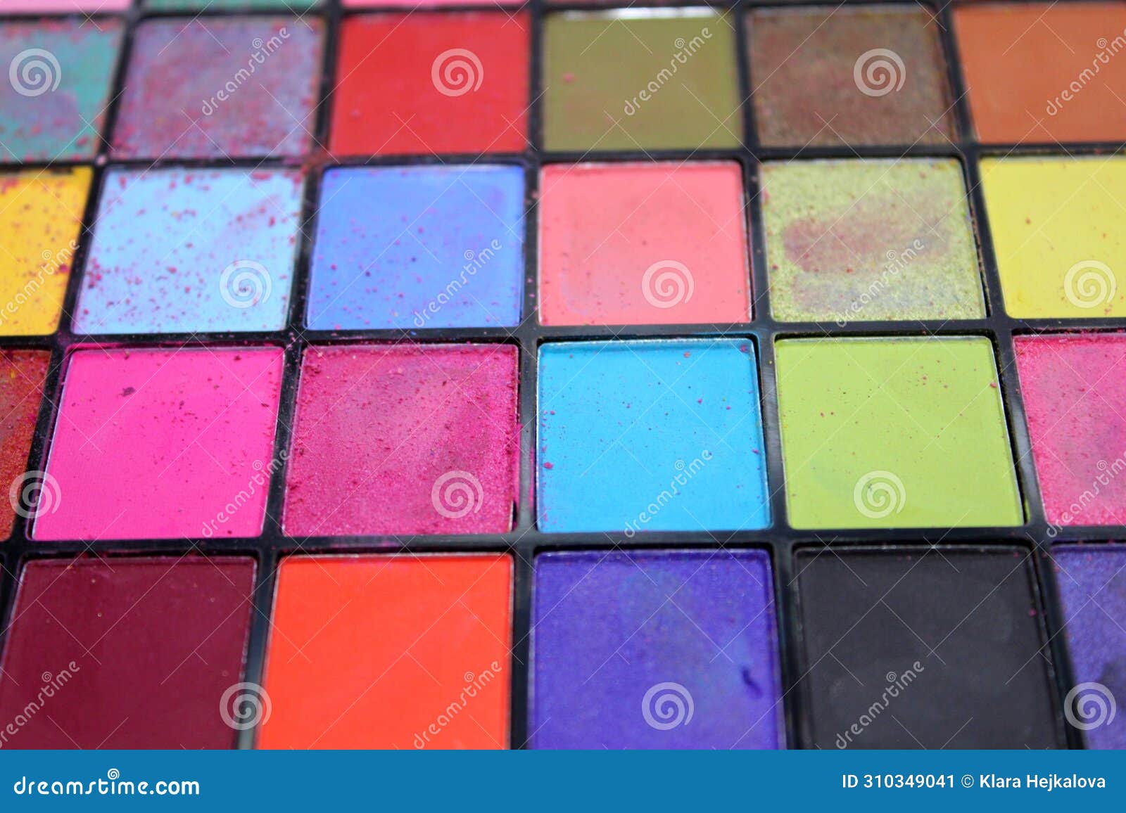 Rainbow Colorful Colored Eyes Shadow Broken Stock Image - Image of face ...