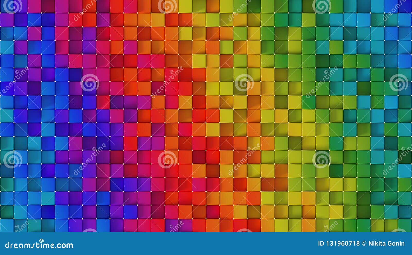 Rainbow Colorful Cubes Abstract Background 3D Render Stock Illustration ...
