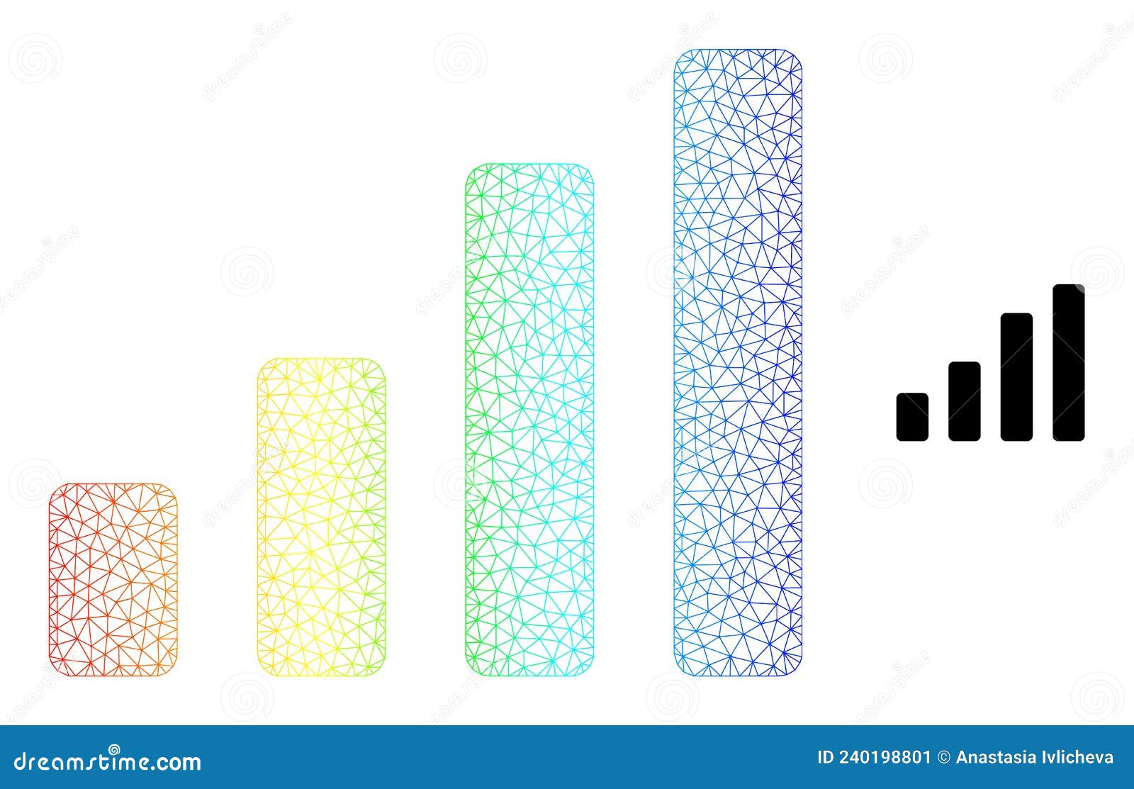 Rainbow Mesh Gradient Bar Chart Icon Stock Vector - Illustration of ...