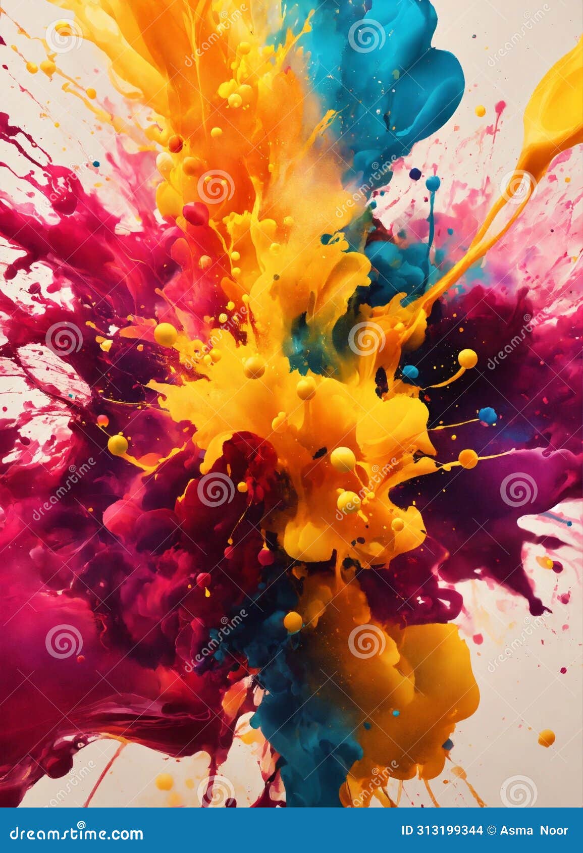 Rainbow Colorful Paint Splashes on Isolated Background Texture Stock ...