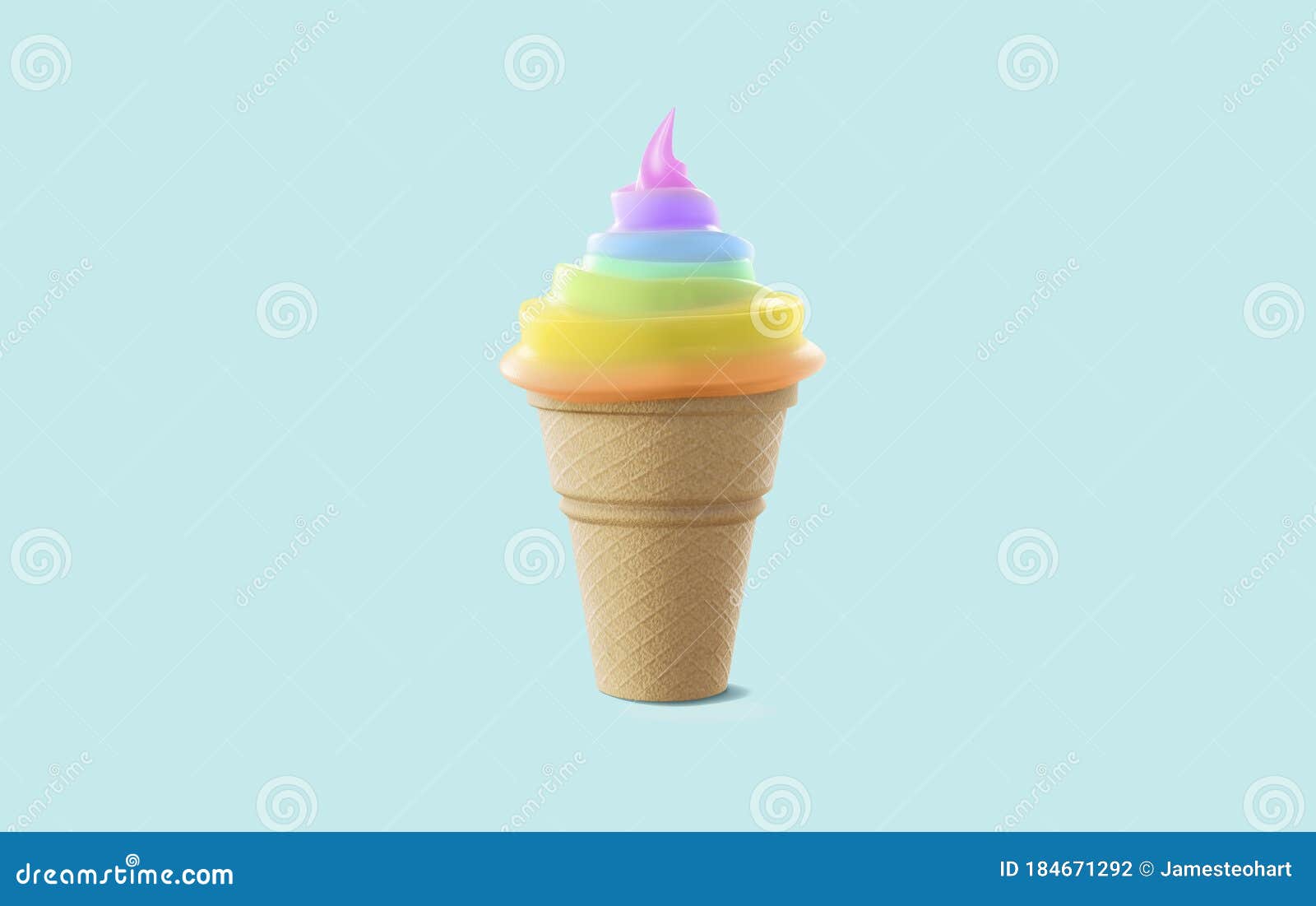 Rainbow Colorful Sundae Ice Cream Stock Illustration - Illustration of ...
