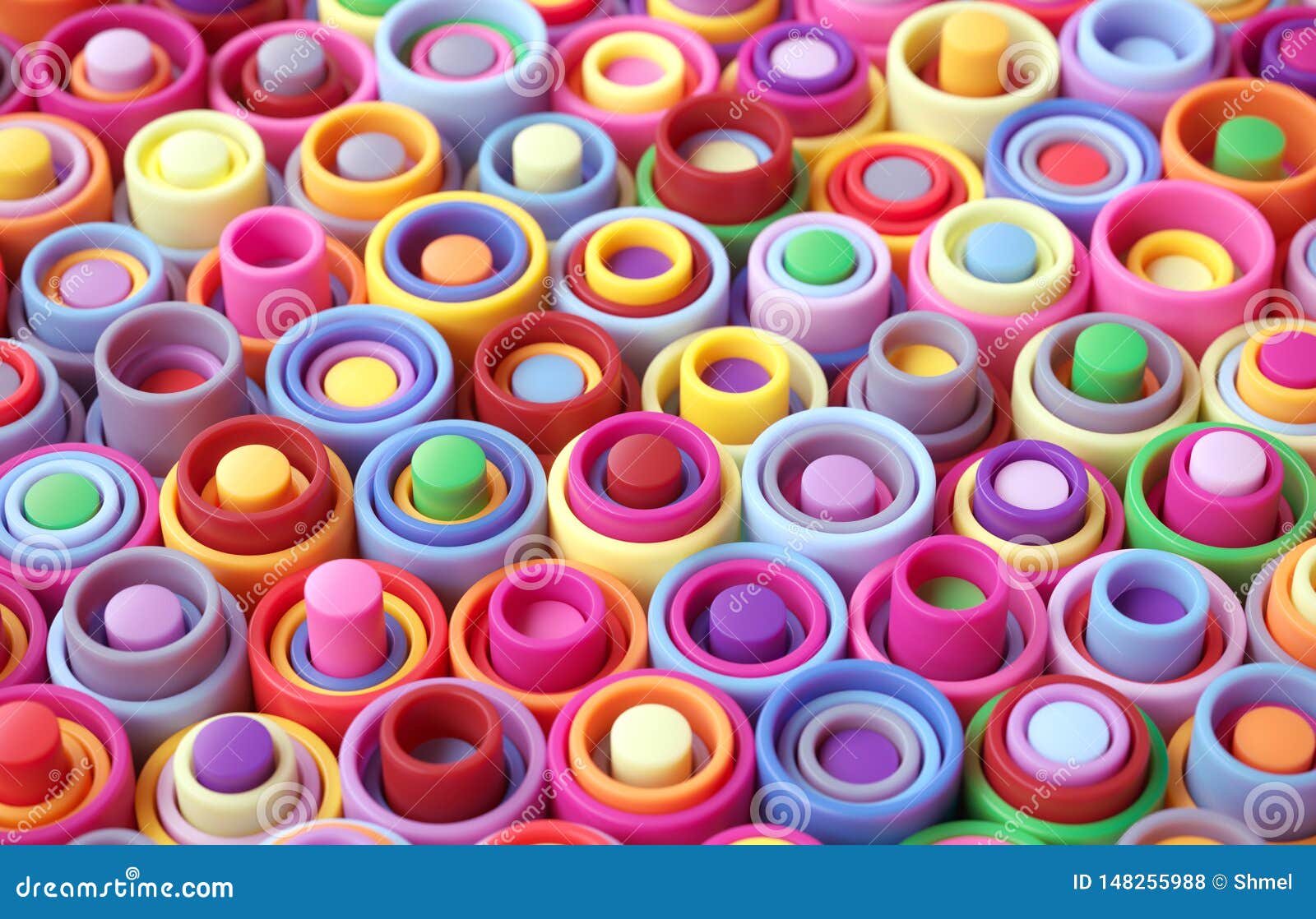 Rainbow of Colorful Tubes and Cylinder Stock Illustration ...