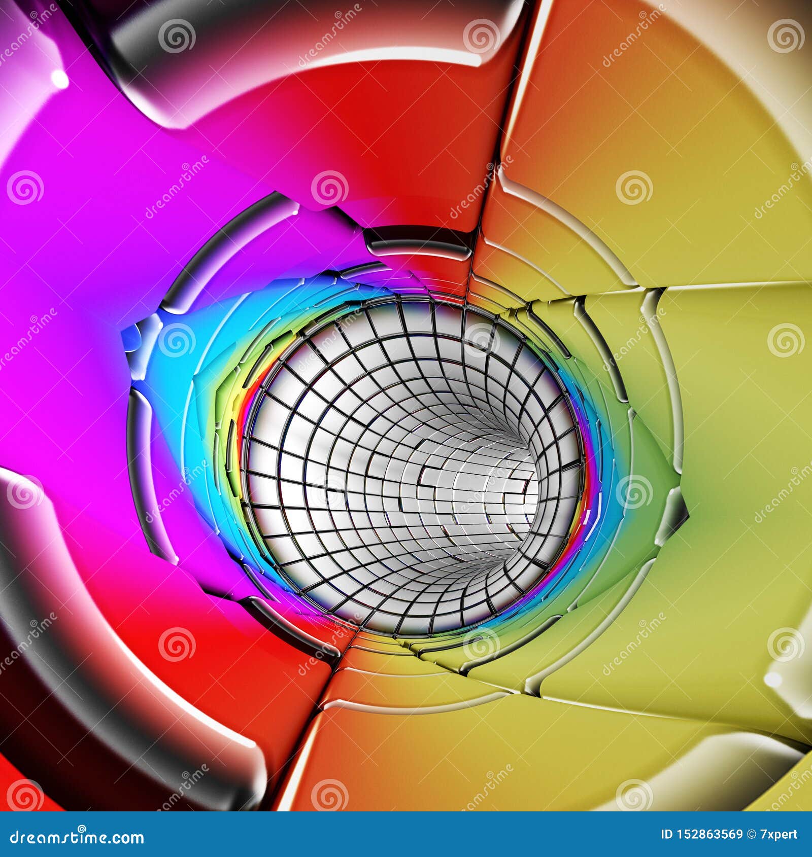 Rainbow Colors Abstract Futuristic Background Stock Illustration ...
