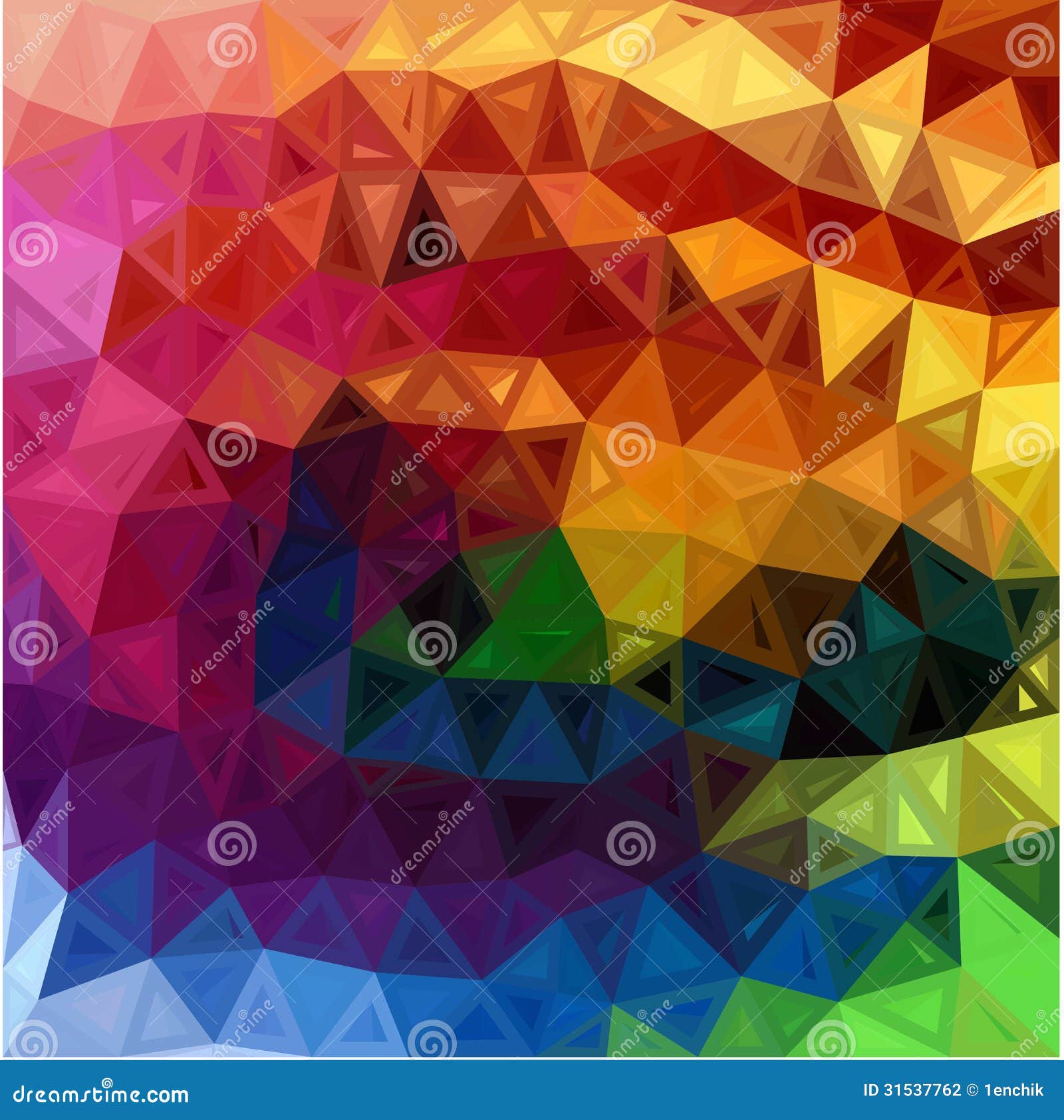 Rainbow Colors Abstract Triangles Background Stock Vector ...