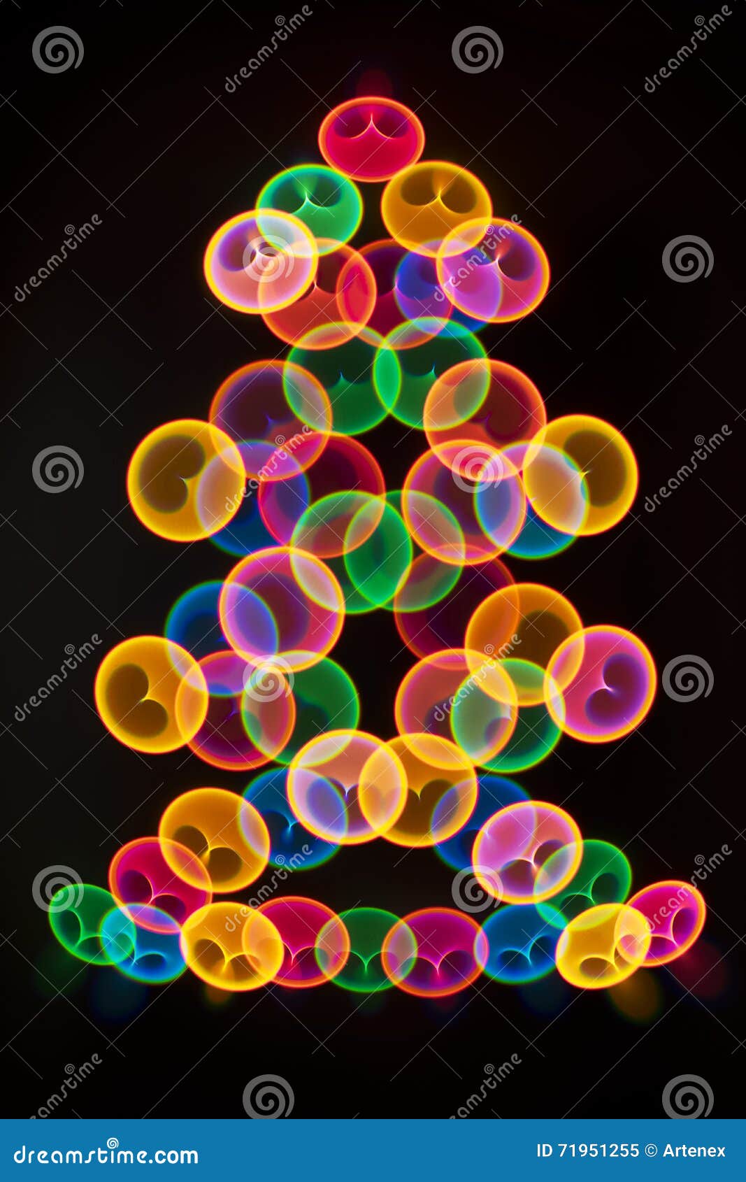 Rainbow Colors Christmas Tree Stock Image - Image of defocused ...