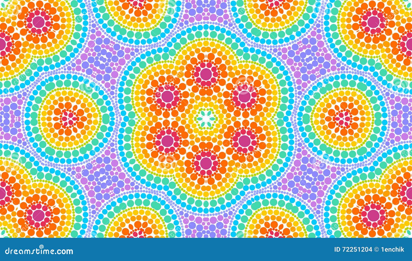 Rainbow Colors Dotted Art Seamless Pattern Tile Stock Vector ...