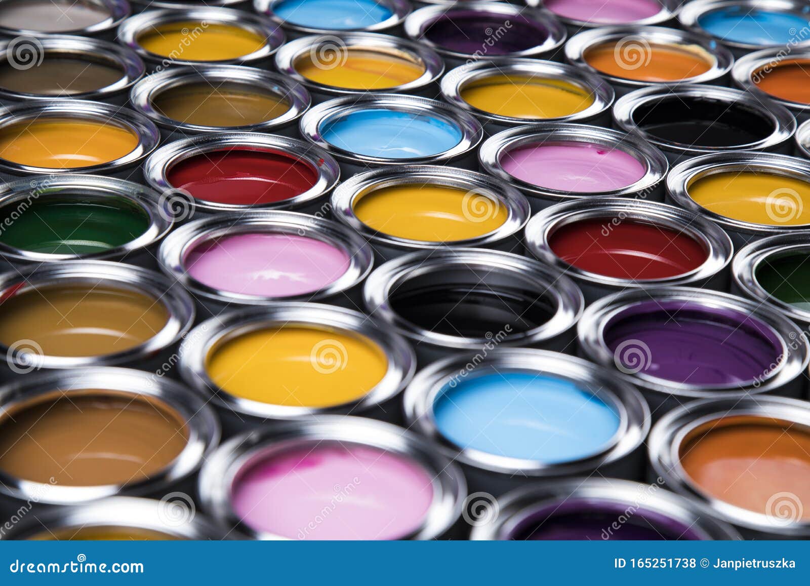 Rainbow Colors, Group of Tin Metal Cans Stock Photo - Image of choice ...